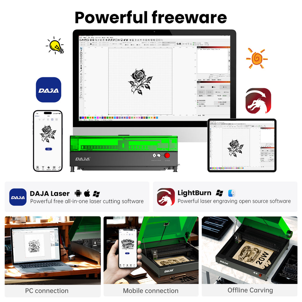 DAJA A8 Enclosed All-in-one Laser Engraver – DAJA Laser