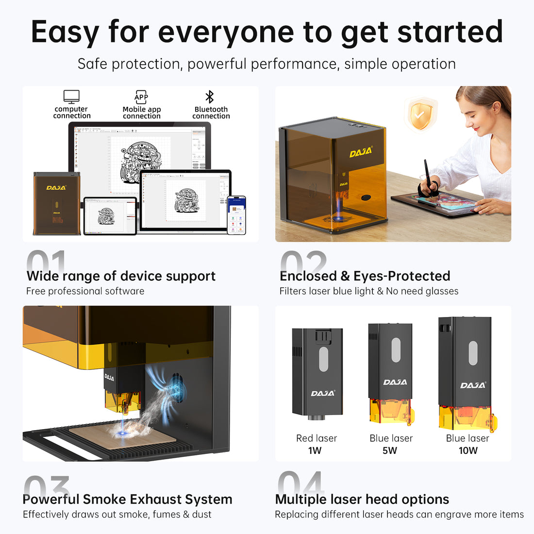 DAJA DJ6 Pro Enclosed Portable laser Engraving Machine – DAJA Laser